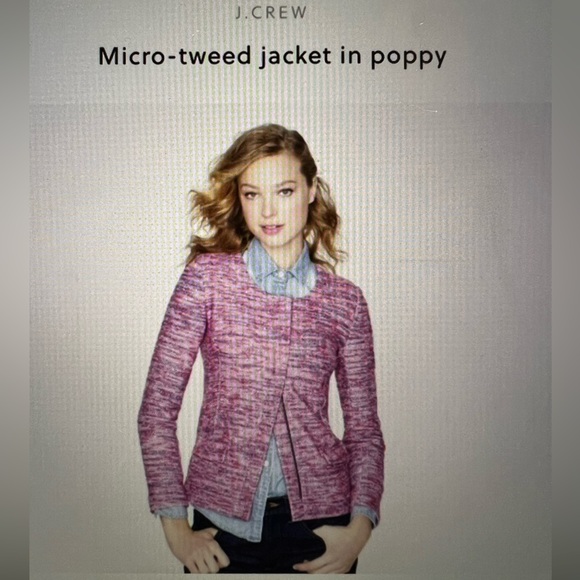 J. Crew | Jackets & Coats | Jcrew Tweed Jacket In Poppy Small | Poshmark